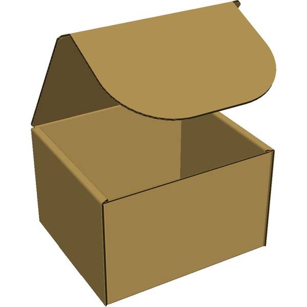 Selvlåsende bretteeske i rustikk brun papp, 85x85x30 - Norsk Emballasje